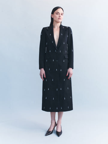 Ediline Crystal Embellished Wool Coat – Courtney Zheng